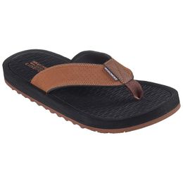 Skechers Zehentrenner »TANTRIC-COPANO«, Sommerschuh, Schlappen, Poolslides, Badeschuh, mit Luxe Foam braun 43 43 Bequemer Zehentrenner für Freizeit...