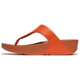 fitflop Dianette »LULU LEATHER TOEPOST«, Pool Slides, Pantolette, Badeschuh mit Keilabsatz orange 38 38 Casual Slides für den Strand und zum Baden...