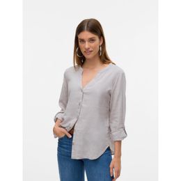 Véro Moda VERO MODA Langarmbluse »VMLINN LS V-NECK SHIRT WVN NOOS« Moon Rock XL (42) XL (42) Shirtbluse von Vero Moda