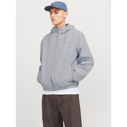 Jack & Jones JACK & JONES Blouson »JJELEGACY LIGHT JACKET HOOD NOOS« mit Kapuze mit Logo Schriftzug Ultimate Grey Detail:SOLID S S Übergangsjacke von Jack & Jones