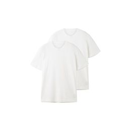 Tom Tailor T-Shirt mit V-Ausschnitt white M M T-Shirt von Tom Tailor