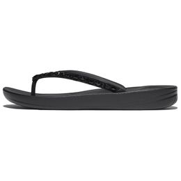 fitflop Zehentrenner »iQUSHION MULTI-CRYSTAL«, Sandale, Flats, Pool Slides mit Schmucksteinen verziert schwarz 41 41 Mit aufwendiger...