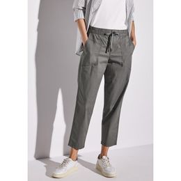 Street One Damen Street One Stoffhose &raquo;Style Bonny&laquo; Sommerhose im Cargo Look grau 36, L&auml;nge 28