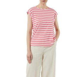 comma, Comma Damen T-Shirt mit Streifen Muster pink 40