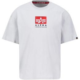 Alpha Industries Rundhalsshirt »Satin Logo T« pastel grey M M Kurzarm, perfekt für wärmere Tage oder als Layering-Basis