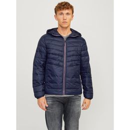 Jack & Jones JACK & JONES Steppjacke »JJESPRINT PUFFER HOOD NOOS« mit Kapuze Navy Blazer Detail:TRUE RED STITCHES XXL XXL Gesteppte Jacke von Jack & Jones