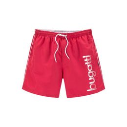 Bugatti Badeshorts »Giovanni« mit großem Logoprint auf dem linken Bein rot XL (54/56) - N-Gr N-Gr XL (54/56) Badeshorts Bugatti mit Logo-Schriftzug