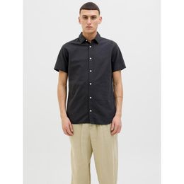 Jack & Jones JACK & JONES Kurzarmhemd »JJEBREEZE SHIRT SS SN« mit Hemdkragen Black XS - N-Gr N-Gr XS Cooles Hemd von Jack & Jones