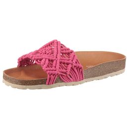 VERBENAS Pantoffel &raquo;Raga Knots Digital&laquo;, Sommerschuh, Schlappen, Hausschuh in geh&auml;keltem Look pink 39 39 It-Piece f&uuml;r den Sommer