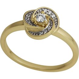 Firetti Damen Diamantring &raquo;Schmuck Geschenk Gold 333 Damenring Goldring Fingerring Knoten&laquo; mit Diamanten gold