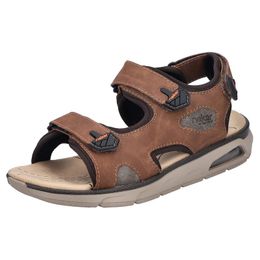 Rieker Sandale, Trekkingsandale, Outdoorsandale, Sommerschuh mit Klettverschlüssen braun 40 40 Sandale mit sportiver Laufsohle