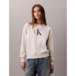 Calvin Klein Jeans Damen Sweatshirt &raquo;LS MNLG FRNCH TRRY R&laquo;, Mit Rundhalsausschnitt XXL (46)