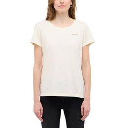 Mustang Kurzarmshirt »Damen Style Alma« offwhite L L Lockerer Schnitt