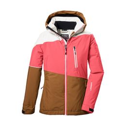 Killtec Skijacke »KSW 331 GRLS SKI JCKT« Atmungsaktive, wasserdichte Jacke mit Fleece-Innenseite, Skipasstasche koralle 116 116 Mädchen Winterjacke...