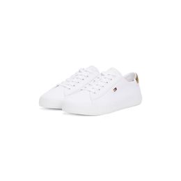 Tommy Hilfiger Plateausneaker »VULC CANVAS LACE UP SNEAKER«, Freizeitschuh, Halbschuh, Schnürschuh, in schmaler Form weiß 38 38 Lässiger Schnürer...