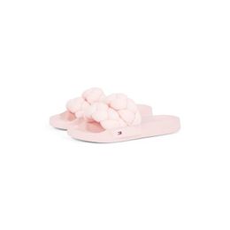 Tommy Jeans Pantolette »TJW BRAIDED SLIDE«, Sommerschuh, Flats, Schlupfschuh, geflochtene, wattierte Bandage rosa 38 38 Trendige Pantolette zum...