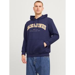 Jack & Jones PlusSize JACK & JONES PLUSSIZE Hoodie »JJECALEB VARSITY SWEAT HOOD NOOS PLS« Navy Blazer 3XL 3XL Hoodie von Jack & Jones PlusSize