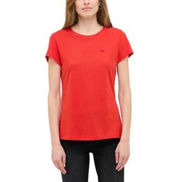 Mustang Kurzarmshirt »Damen Style Loa« rot M M Schmaler Schnitt