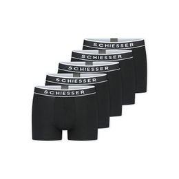 Schiesser Boxershorts »95/5 Multipacks« 5er Pack, Baumwollmischung, ohne Eingriff, elastischer Bund 000-Schwarz 7 7 Herren-Shorts von Schiesser