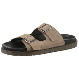 VERBENAS Pantolette »Capri Serraje«, Sommerschuh, Schlappen, Hausschuh, Urlaubschuh aus feinem Leder khaki 41 41 Sommerliche Pantolette mit...