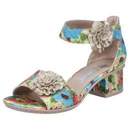 Rieker Sandalette Sommerschuh, Riemchensandale, Urlaubschuh mit praktischem Klett multi-beige 41 41 Sandalette mit trendigem Blütendesign