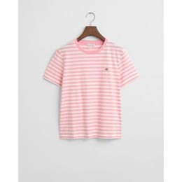 Gant Damen T-Shirt &raquo;REG STRIPED SHIELD SS T-SHIRT&laquo; rosa L