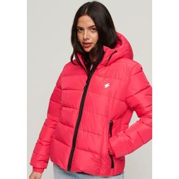 Superdry Steppjacke »HOODED SPIRIT SPORTS PUFFER« mit Kapuze aus wasserabweisendem Material active pink XL XL Moderne Pufferjacke von Superdry