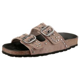 VERBENAS Pantolette »Randell Serraje Tachas« Sommerschuh, Schlappen, Hausschuh mit zwei verstellbaren Schnallen taupe 35 35 Pantolette mit...