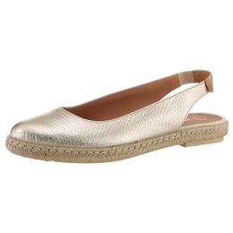 VERBENAS Slingsandale &raquo;Kiara Nucleo Metal&laquo;, Sommerschuh, Sling, Urlaubschuh, Slipper mit Juterahmen goldfarben 37 37 F&uuml;r Ihren gl&auml;nzenden Auftritt