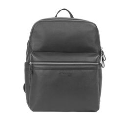 Laptoprucksack MARGELISCH "ANOI-1", Gr. B/H/T: 30cm x 37cm x 15cm, onesize, schwarz, Leder, Rucksäcke, aus LWG zertifiziertem Leder