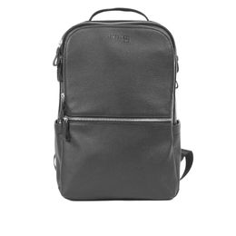 Laptoprucksack MARGELISCH "JEWEN-1", Gr. B/H/T: 26cm x 40cm x 16cm, onesize, schwarz, Leder, Rucksäcke, aus LWG zertifiziertem Leder