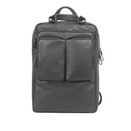 Laptoprucksack MARGELISCH "MOOR-1", Gr. B/H/T: 28cm x 38cm x 11cm, onesize, schwarz, Leder, Rucksäcke, aus LWG zertifiziertem Leder