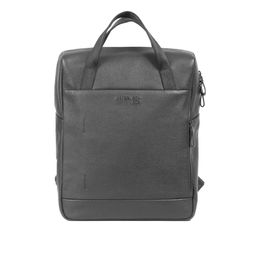 Laptoprucksack MARGELISCH "LENE-1", Gr. B/H/T: 28cm x 39cm x 10cm, onesize, schwarz, Leder, Rucksäcke, aus LWG zertifiziertem Leder