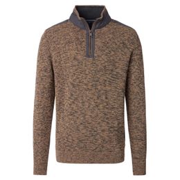 Troyer Casamoda "Casamoda Troyer uni", Herren, Gr. L, braun, 100% Baumwolle, Pullover Troyer
