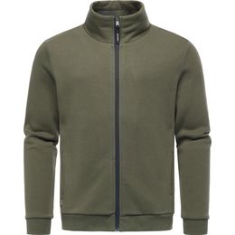 Sweatjacke Ragwear "Jettrys", Herren, Gr. XXL (56), olivgr&uuml;n, Material: 70% Baumwolle, 30% Polyester, Basic, gerade h&uuml;ftbedeckend, hoch geschlossener Ausschnitt, &Auml;rmel ohne &Auml;rmelschlitz B&uuml;ndchen, Sweatjacken Sweatjacke, Weiche Herren Alltagsjacke