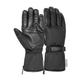 Skihandschuhe Reusch "Method WINDSTOPPER", Damen, Gr. 10, schwarz, 79% Polyester, 20% Rindsleder, 1% Elasthan, unifarben, Handschuhe, mit winddichter, atmungsaktiver Funktion