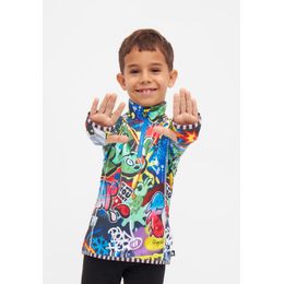 Langarmshirt WeeDo "COSMO SPRAYPRINT", Mädchen, Gr. 92, grafitti print, Obermaterial: 95% Polyester, 5% Elasthan, regular fit, Shirts, Feuchtigkeitsregulierendes Funktionsshirt für Kinder