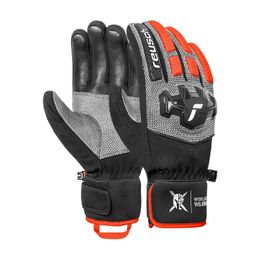 Skihandschuhe Reusch "Worldcup Warrior R-TEX XT", Damen, Gr. 10.5, grau, mehrfarbig, 92% Polyester, 8% Ziegenleder, mehrfarbig, Handschuhe, mit wasserdichter, atmungsaktiver Funktion