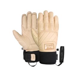 Skihandschuhe Reusch "Legacy R-TEX XT", Damen, Gr. 10, beige, schwarz, 50% Polyester, 50% Rindsleder, mehrfarbig, Handschuhe, mit wasserdichter, atmungsaktiver Funktion