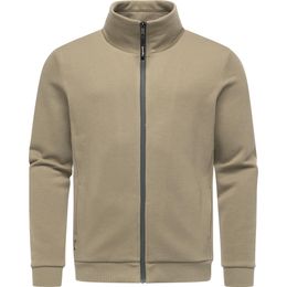 Sweatjacke Ragwear "Jettrys", Herren, Gr. M (50), gelbgrün, Material: 70% Baumwolle, 30% Polyester, Basic, gerade hüftbedeckend, hoch geschlossener Ausschnitt, Ärmel ohne Ärmelschlitz Bündchen, Sweatjacken, Weiche Herren Alltagsjacke