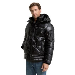 Steppjacke Tom Tailor, Herren, Gr. 3XL, shiny schwarz, Obermaterial: 100% Polyester. Futter: 100% Polyester, unifarben, regular fit taillenbedeckt, elastischer Bund, Jacken, mit Kapuze