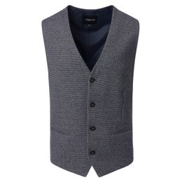 Venti Herren Anzugweste "Venti Anzugweste uni"graues mittelblau, Gr. 50, 52% Polyester, 47% Baumwolle, 1% Elasthan, Westen