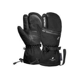 Fäustlinge Reusch "Lando R-TEX XT Lobster", Damen, Gr. 10.5, schwarz, silberfarben, 80% Polyester, 10% Polyurethan, unifarben, Handschuhe, mit winddichter, atmungsaktiver Funktion