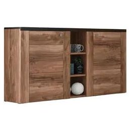 Sideboard Home Affaire "Larona, zeitlose Kommode mit 2 Türen, Türkommode, Breite 155 cm", braun (satin nussbaumfarben, schwarzwood), B:155cm H:84,9cm T:37,1cm, Sideboards, Höhe 84 cm, viel Stauraum, Anrichte mit dekorativer Rahmenoptik