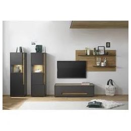 Wohnwand Inosign "City/Giron", grau (anthrazit), B:340cm H:170cm T:45cm, Kastenmöbel-Sets
