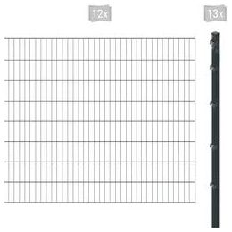 Einstabmattenzaun Arvotec "ESSENTIAL 160 zum Aufschrauben", grau (anthrazit), H:160cm, Kunststoff, Stahl, Zaunelemente, Zaunh&ouml;he 160 cm, Zaunl&auml;nge 2 - 60 m