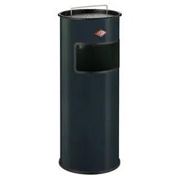 Aschenbecher Wesco "Standascher 30 L, mit Sieb", grau (anthrazit), B:27cm H:64cm T:27cm Ø:27cm, Stahlblech, Mülleimer, mit Einwurfschlitz und herausnehmbarem Sieb