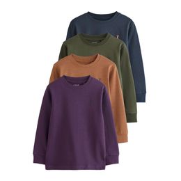 next Shirt Jungen Gr&ouml;&szlig;e 104 dunkelblau / karamell / oliv / lila