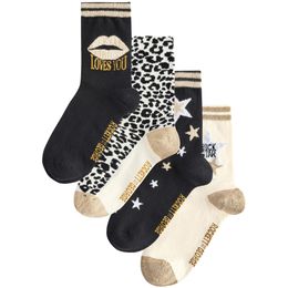 Rockett St George Socken Damen Gr&ouml;&szlig;e 36/41 hellbeige / schwarz / wei&szlig;