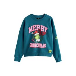 next Sweatshirt 'The Grinch Official License Fun Wreath Bow Christmas' Damen Gr&ouml;&szlig;e M smaragd / hellpink / rot / wei&szlig;